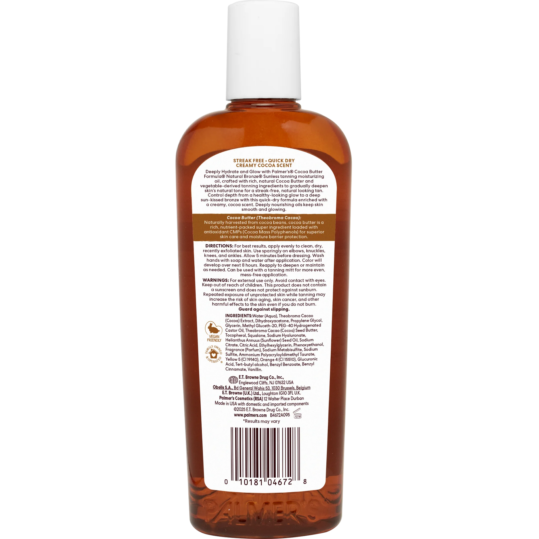 Palmer's Cocoa Butter Natural Bronze Sunless Tanning Moisturizing Oil